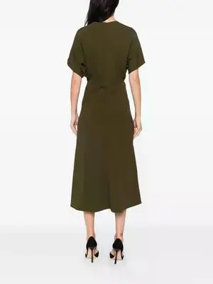 Victoria Beckham Eleanor Short-sleeve Midi Dress - Green