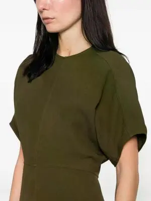 Victoria Beckham Eleanor Short-sleeve Midi Dress - Green