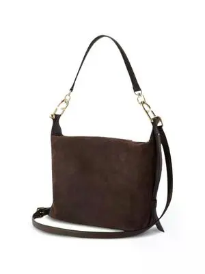 Furla Tonie Suede Shoulder Bag With Detachable Top Handle - Brown