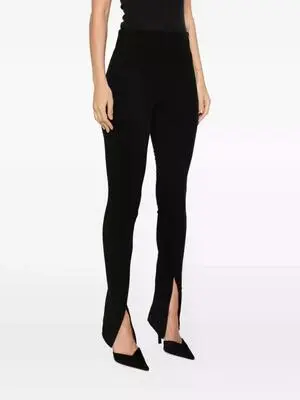 LA PISCINE Slim Fit High-waisted Split Hem Trousers