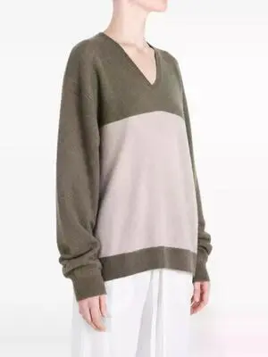 Frenckenberger V-neck Colour-block Sweater