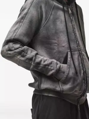 THOM KROM Stone-wash Zip-up Hoodie