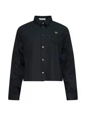 Undercover Ruched-detail Cotton Shirt - Black