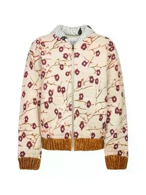 FORTE_FORTE Quilted Floral Print Bomber Jacket