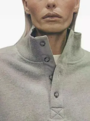 ENTIRE STUDIOS Button-up High-neck Sweater - Grey