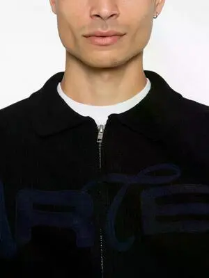 ARTE ANTWERP Logo-embroidered Zip-up Sweater