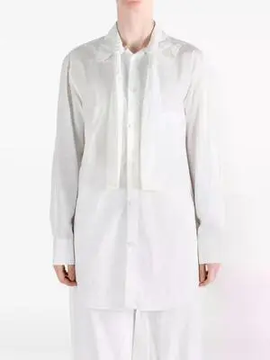 Y’s Bow Detail Long Sleeve Shirt - White