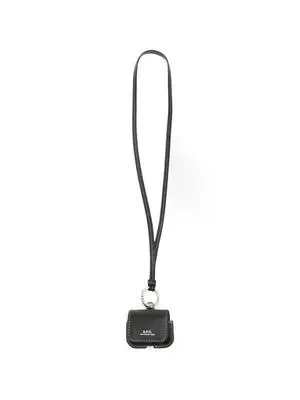 A.p.c. Logo-print Leather Airpods Pro Case Charm