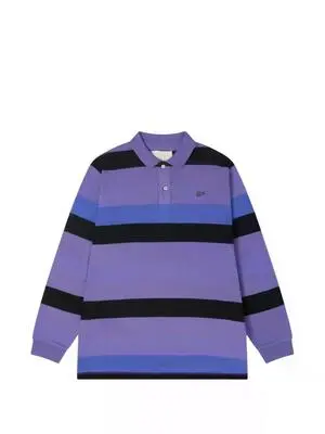 ERL Striped Long-sleeve Polo Shirt - Purple