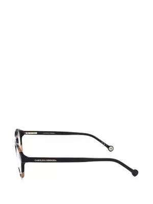Carolina Herrera Tortoiseshell-effect Round-frame Glasses