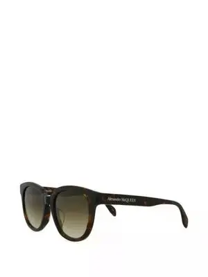 Alexander McQueen Tortoiseshell-effect Round-frame Sunglasses - Brown