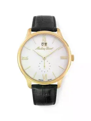 MATHEY TISSOT Edmond Leather 42mm Watch - White