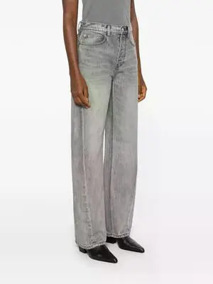 Alexander Wang Logo Print Wide-leg Jeans
