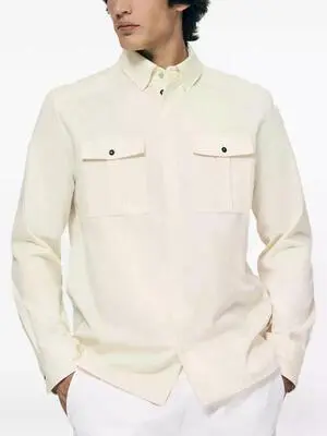 DOMAINE DES ARTISTES Flap-pocket Long-sleeve Shirt - Neutrals