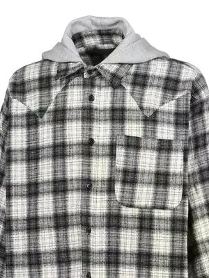 JUN/NAKAYAMA Check-pattern Hooded Shirt