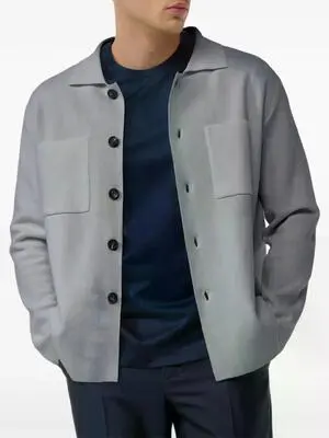 DOMAINE DES ARTISTES Knitted Patch-pocket Shirt Jacket
