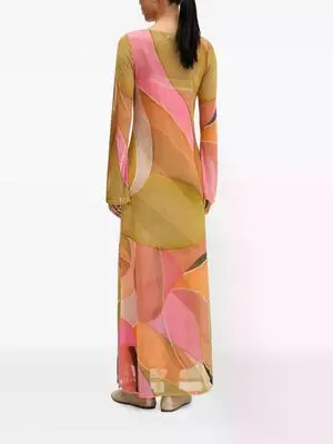 NEVER FULLY DRESSED Abstract-print Midi Dress