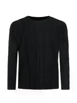 Issey Miyake Pleated Long-sleeve T-shirt - Black