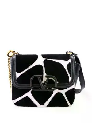 Valentino Garavani Vsling Printed Textile With Leather Small Shoulder Bag