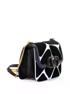 Valentino Garavani Vsling Printed Textile With Leather Small Shoulder Bag