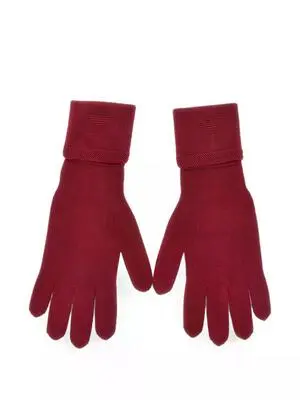 Emporio Armani Logo-embroidered Wool Gloves - Red