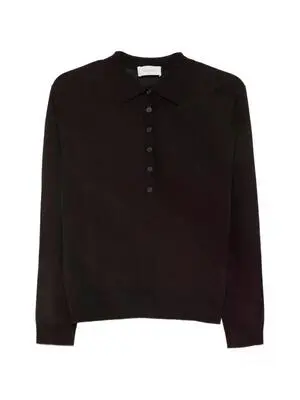 VICOLO Fine Knit Polo Sweater - Brown