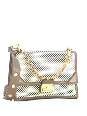 Fendi Kan U Perforated Leather Shoulder Bag
