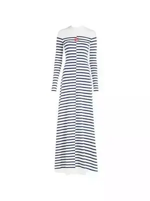 JEAN PAUL GAULTIER Asymmetrical Neck Marinière Dress