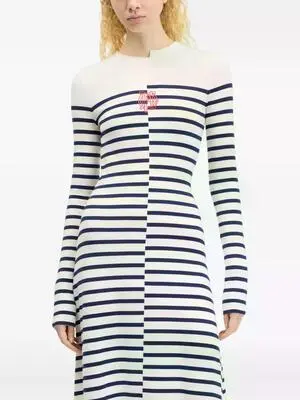 JEAN PAUL GAULTIER Asymmetrical Neck Marinière Dress