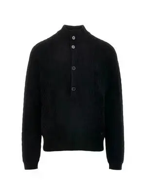 Emporio Armani Button-up Textured Sweater