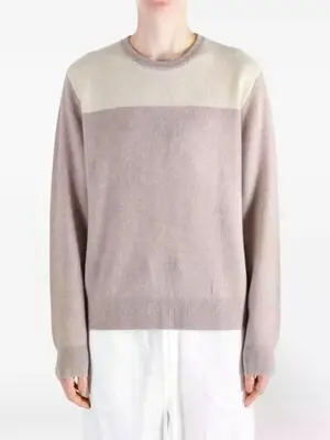 Frenckenberger Colour-block Crew-neck Sweater - Pink
