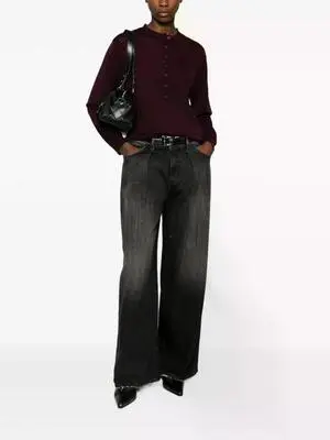 VICOLO Button-placket Sweater - Red