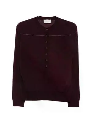 VICOLO Fine Knit Crew Neck Sweater - Red