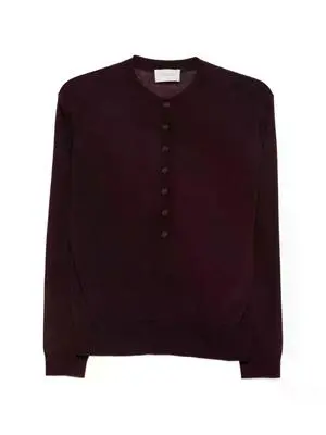 VICOLO Fine Knit Crew Neck Sweater - Red