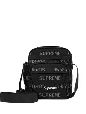 Supreme Logo Print Shoulder Bag - Black