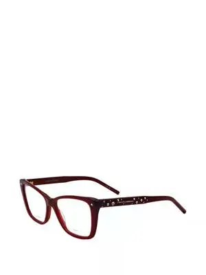 Carolina Herrera Crystal-embellished Rectangle-frame Glasses - Red