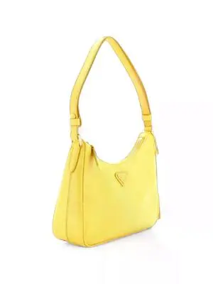 Prada Re-edition Saffiano Leather Mini Shoulder Bag - Yellow