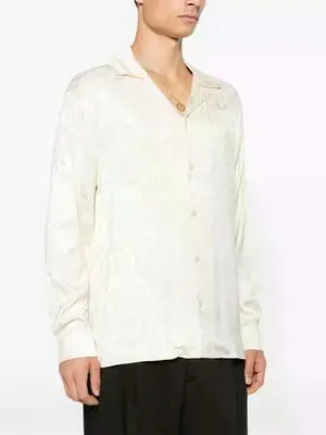 Drole De Monsieur Paisley-jacquard Long-sleeve Shirt - Neutrals