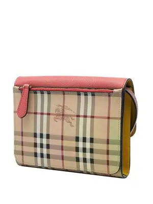 Burberry Haymarket Check Coated Canvas And Calfskin Crossbody Bag