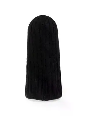 Moncler Cable-knit Logo-patch Balaclava - Black