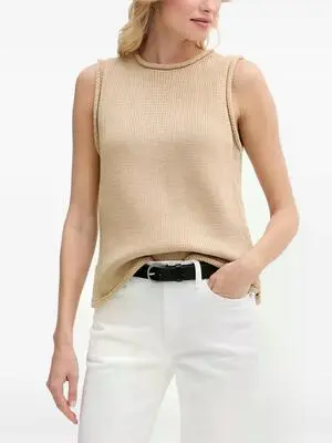 MOS MOSH Mmaubin Sl Rolled-trim Sleeveless Top - Neutrals