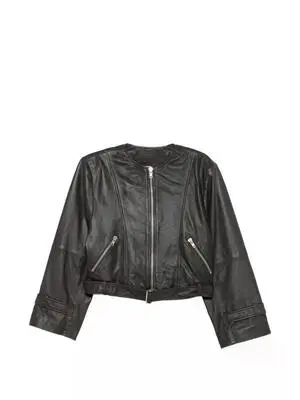 ALYSI Belted Leather Jacket