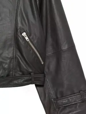 ALYSI Belted Leather Jacket