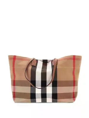 Burberry Soft House Check Canvas Medium Tote Bag - Brown