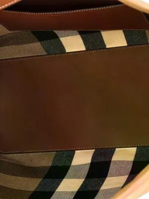 Burberry Soft House Check Canvas Medium Tote Bag - Brown