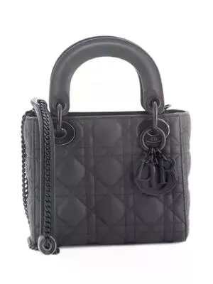 Dior Lady Chain Bag Cannage Quilt Calfskin Mini Shoulder Bag - Black