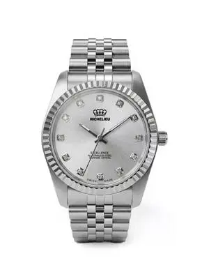 RICHELIEU SWISS Excellence Fluted Bezel 22mm Watch - Silver