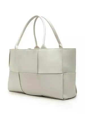 Bottega Veneta Medium Nappa Maxi Intrecciato Arco Tote Bag - White