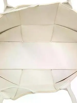 Bottega Veneta Medium Nappa Maxi Intrecciato Arco Tote Bag - White
