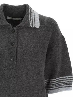 TELA Striped-trim Polo Top